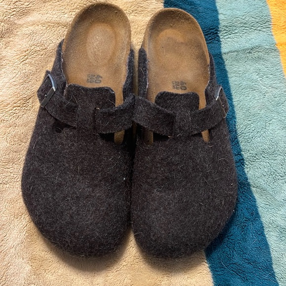 Birkenstock | Shoes | Birkenstock Boston Gray Anthracite Wool Felt 3 ...